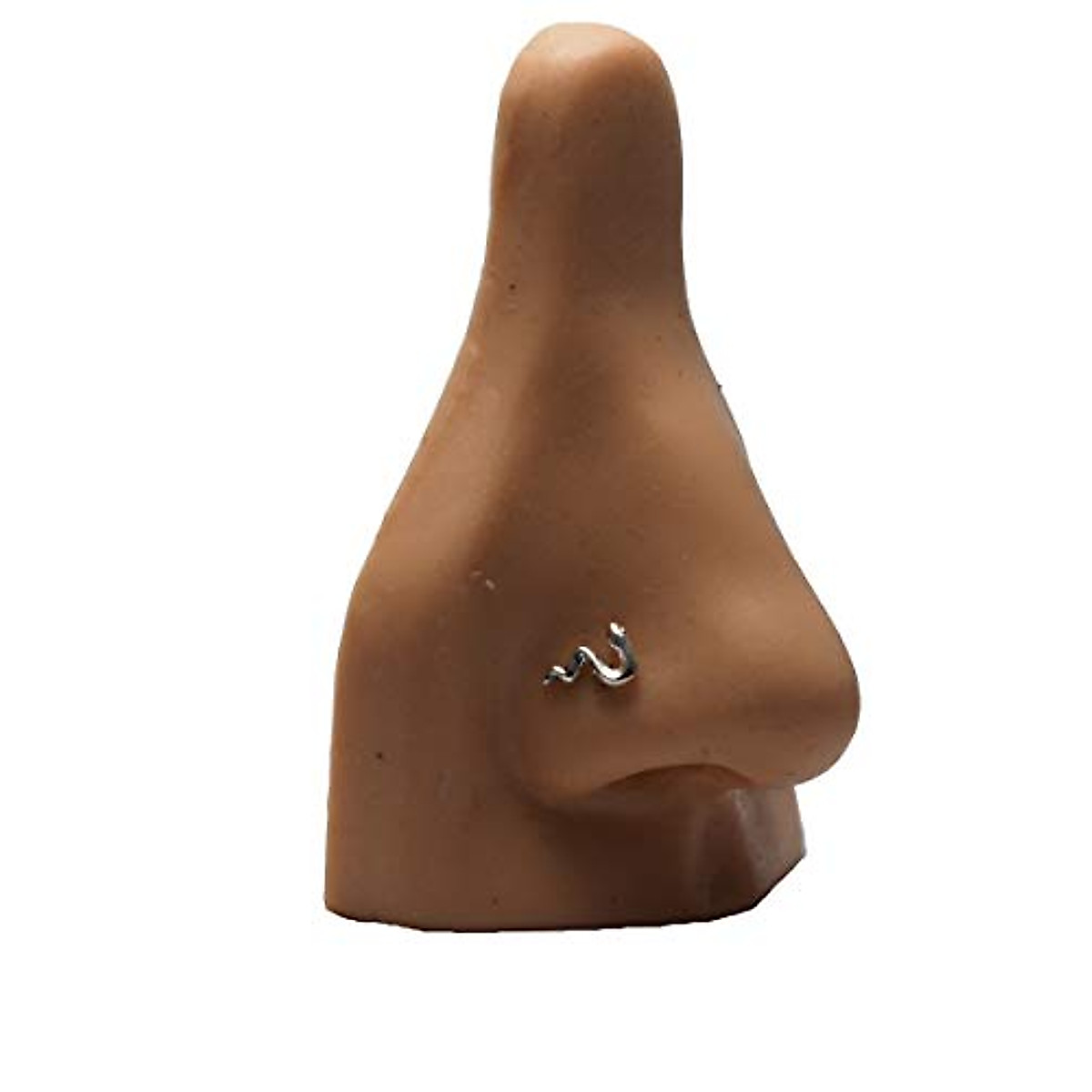 Thailand 18, 20, Gauge Mini Snake sterling silver nose stud/nose screw, Jewelry Nose Stud, Silver Nose ring, Nose Piercing, Body Jewelry (18g Right Screw Silver)