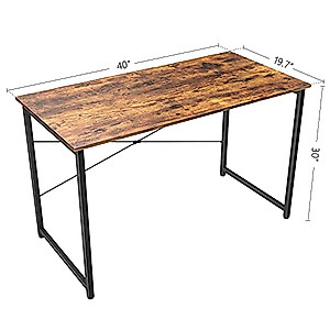CubiCubi Computer Desk 40" Home Office Laptop Desk Study Writing Table, Modern Simple Style, Brown