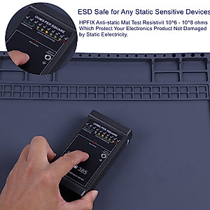 Premium Heat Resistant Anti Static Mat for Computer, Laptop, Cellphone Electronics Repair, HPFIX ESD Safe Soldering Mat for for BGA and Gun Soldering Iron, Workbench (17.7" x 13.6")