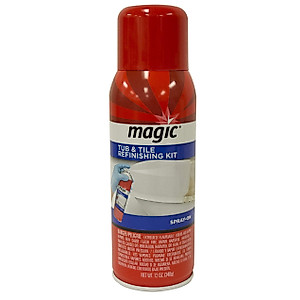 Magic Tub and Tile Refinishing Kit - Spray on Aerosol - Refinish Sinks Tile Porcelain Acrylic Fiberglass and Ceramic Surfaces, Bright White, 12 Ounce (Pack of 2)