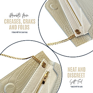 Uptown Clutch Conversion Kit with Gold Chain Wristlet Insert Wallet on Chain WOC Uptown Pouch Insert (Black)