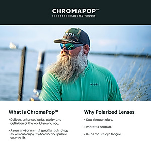 SMITH Barra Sunglasses with ChromaPop Lens Technology – Polarized Performance Sports Active Sunglasses for Watersports, Fishing & More – For Men & Women