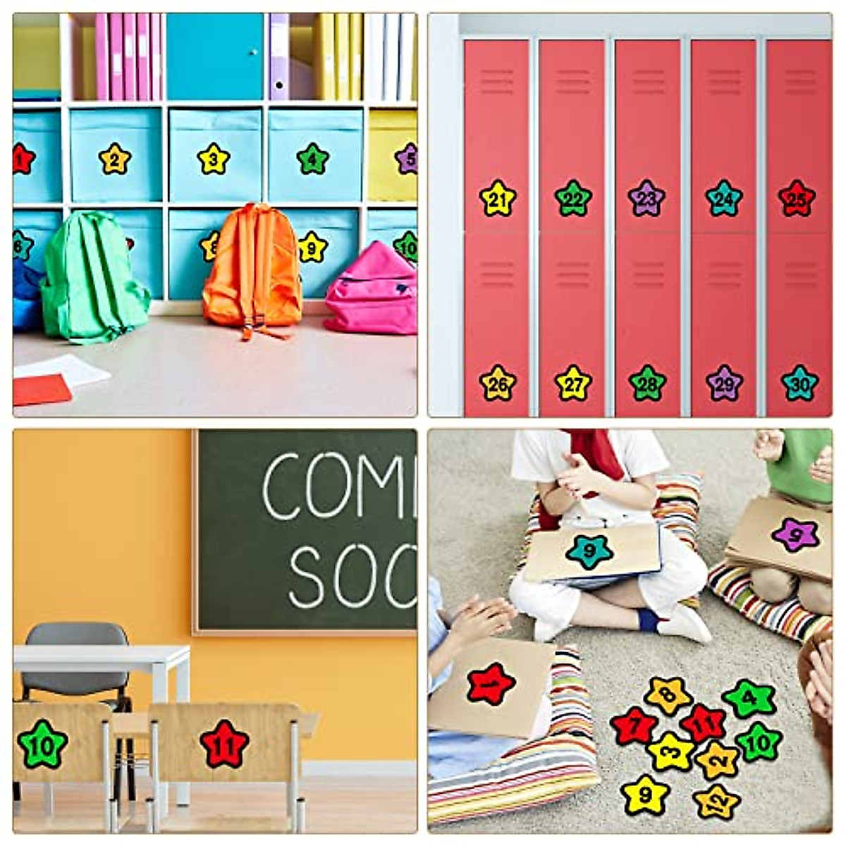 WhatSign 36Pcs Number Spot Markers Stickers 4" Line up Spots for Classroom Floor Number Stickers Classroom Line up Spot Dots Floor Decals for Back to School Kindergarten Preschool Elementary Classroom