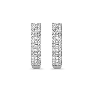ARAIYA FINE JEWELRY Sterling Silver Diamond Hoop Earrings (1/2 cttw, I-J Color, I2-I3 Clarity)