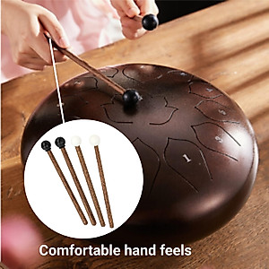 4Pcs Steel Tongue Drum Mallet, Children's Rubber Drumsticks 6.5in Percussion Instrument Parts for Child Drummers and Practitioners