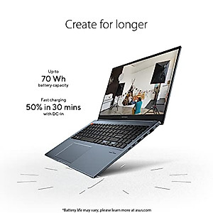 ASUS VivoBook Pro 15 Laptop, 15.6” FHD Display, Intel Core  i7-12650H CPU, NVIDIA GeForce RTX 3050 GPU, 16GB RAM, 512GB SSD, Windows 11 Home, Quiet Blue, K6502ZC-DB74