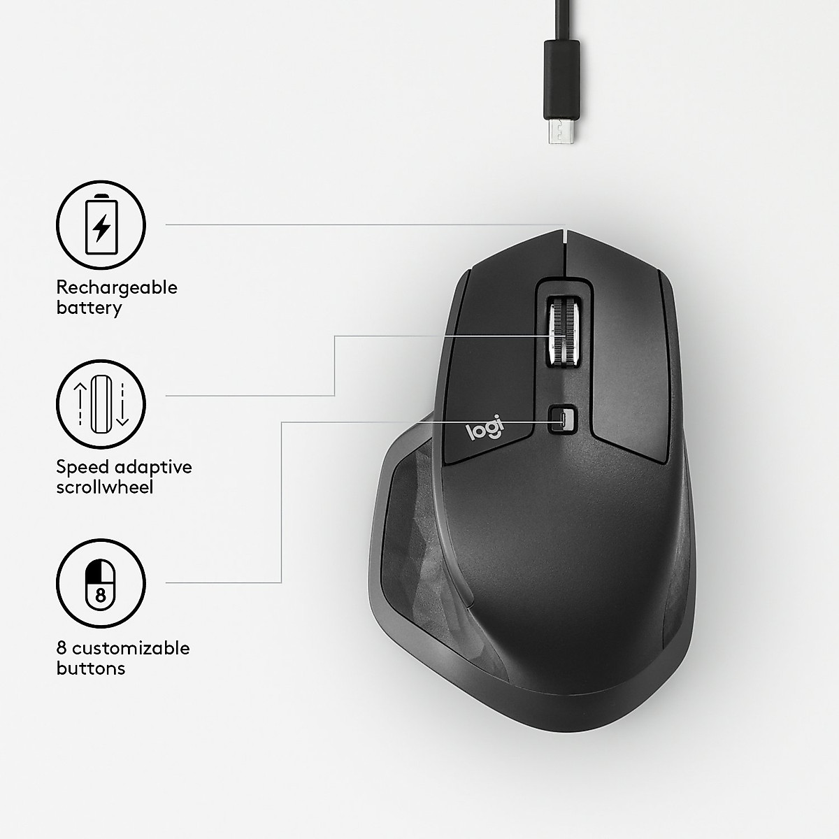 Logitech MX Master 2S Mouse Graphite, wireless, 910-005139 (Graphite, wireless)