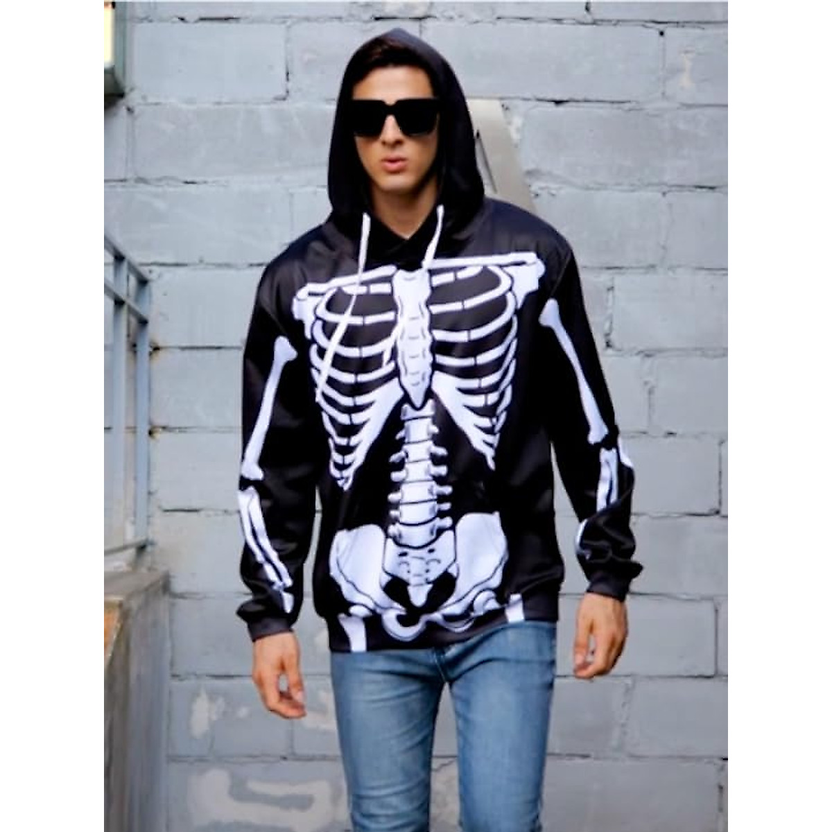 uideazone Boys Hoodies Sweatshirt Tops Funny Skeleton Sweater Pullover Mid-Weight Tracksuit Tops with Pocket Jumper Streetwear …