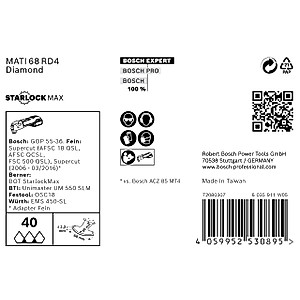 Bosch Professional 10x Expert Corner Blade MATI 68 RD4 Multitool Blades (for Mortar, Length 30 mm, Width 68 mm, Accessories Multitool)