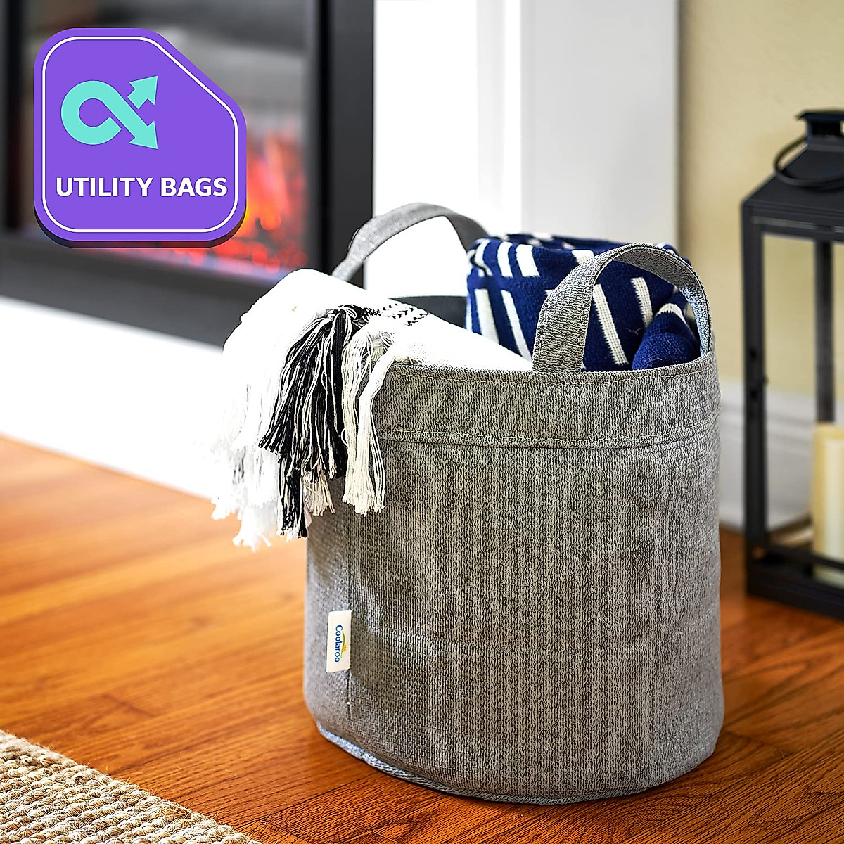 Coolaroo 2-Pack Medium & Large-Utility Grocery and Storage Bin Bags, Brick