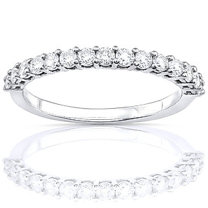 Kobelli Straight Diamond Band 1/2 carat (ctw) in 14kt Gold, White Gold, Size 5.5
