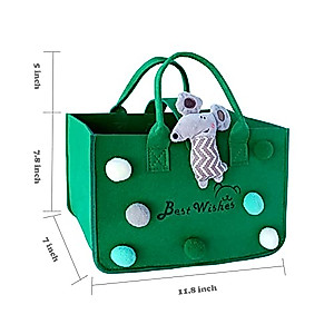 CXDBXD Gift Bags 11.8x7.8x7inch Reusable Lightweight Foldable Big Gift Bag Storage Creative Felt Gift bags for Kids Birthday Gift, Woman Stylish Shopping Party Travel Bag (Green)