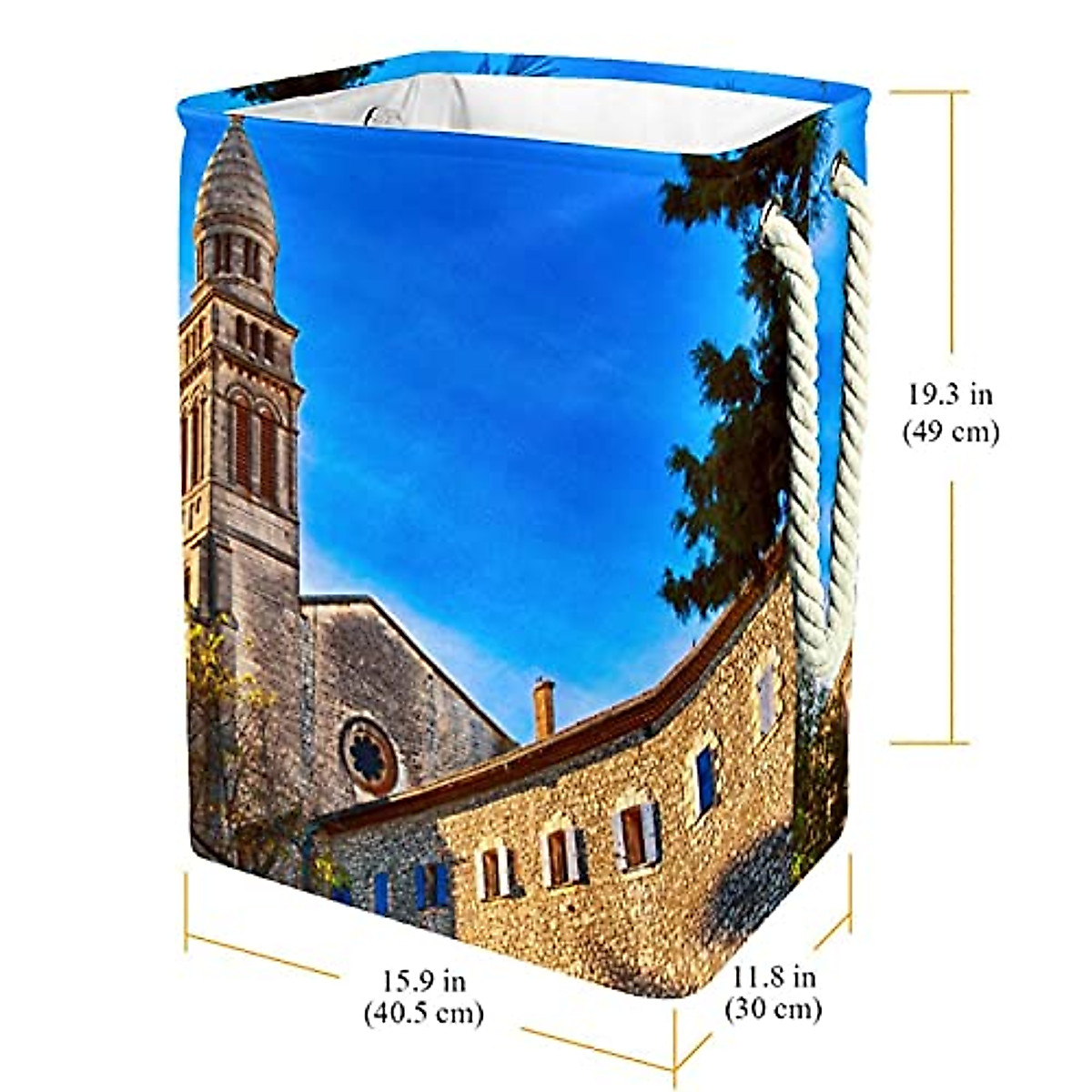 Inhomer Laundry Hamper Church Collapsible Laundry Baskets Firm Washing Bin Clothes Storage Organization for Bathroom Bedroom Dorm