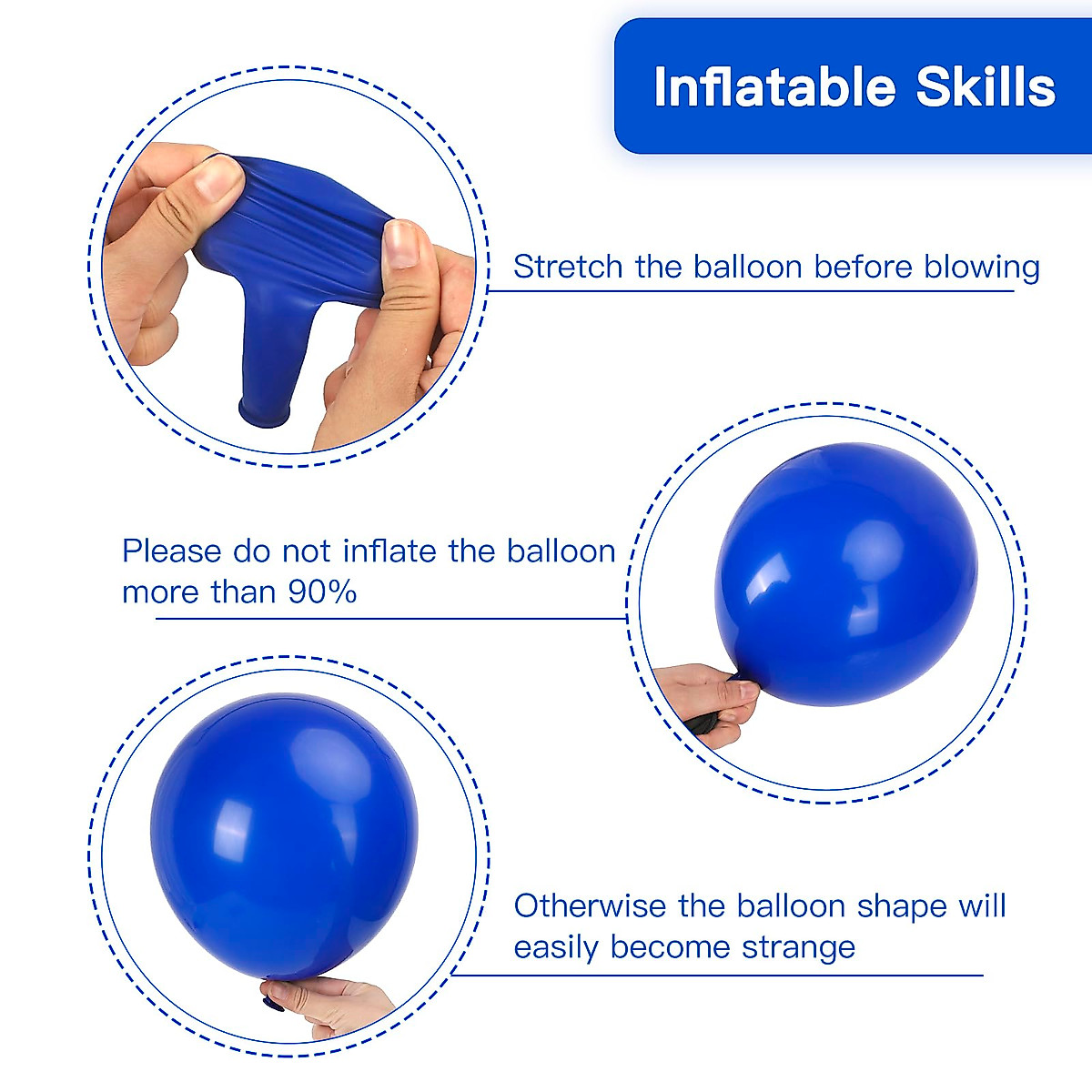 RUBFAC 87pcs Royal Blue Balloons Different Sizes 18 12 10 5 Inch for Garland Arch, Blue Balloons for Birthday Party Graduation Baby Shower Baseball Nautical Party Decoration