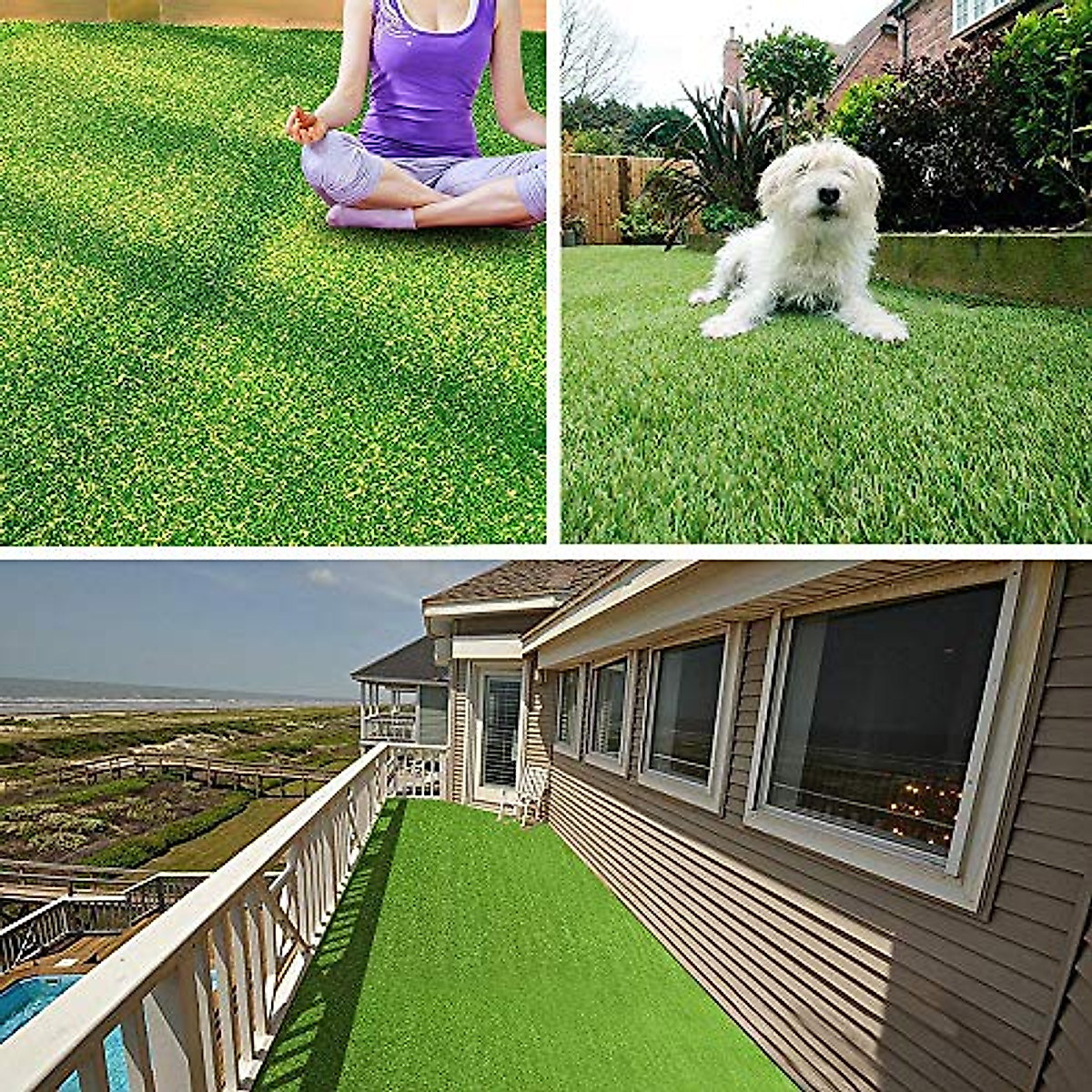 PET GROW PG1-4 Artificial Grass Rug 6.5 FT x10 FT(65 Square FT), Realistic Indoor Outdoor Garden Lawn Landscape Patio Synthetic Turf Mat- Thick Fake Faux Grass