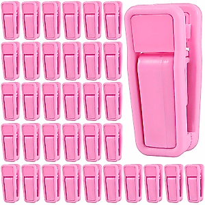 ZOENHOU 100 Pack Pink Plastic Finger Clips for Hanger Strong Pinch, Multi-Purpose Non-Slip Hanger Clip, Plastic Clips for Clothes Pants