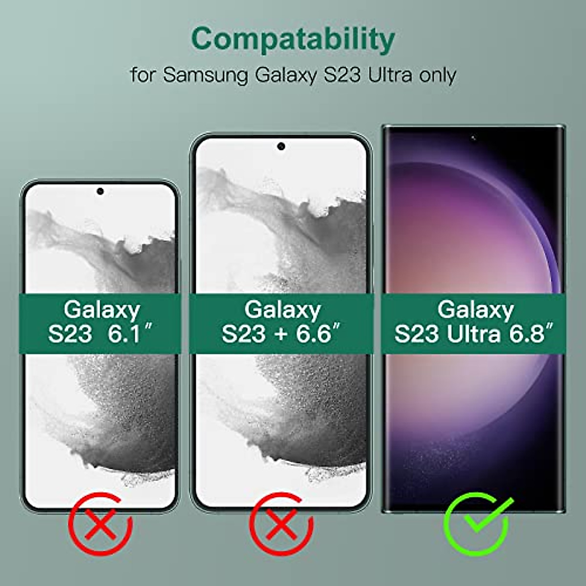 Gatatol [3 Pack] for Galaxy S23 Ultra Screen Protector [Fully Support Fingerprint & S Pen] 3X 3D Curved Tempered Glass for Samsung S23 Ultra 5G