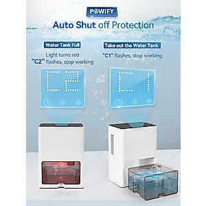 118 OZ Dehumidifier for Home, Quiet Small Dehumidifiers (800 sq.ft), 2 Working Modes,Timing Setting, Auto Shut Off, 5 Colors LED Light Dehumidifier for Basement Bedroom Bathroom