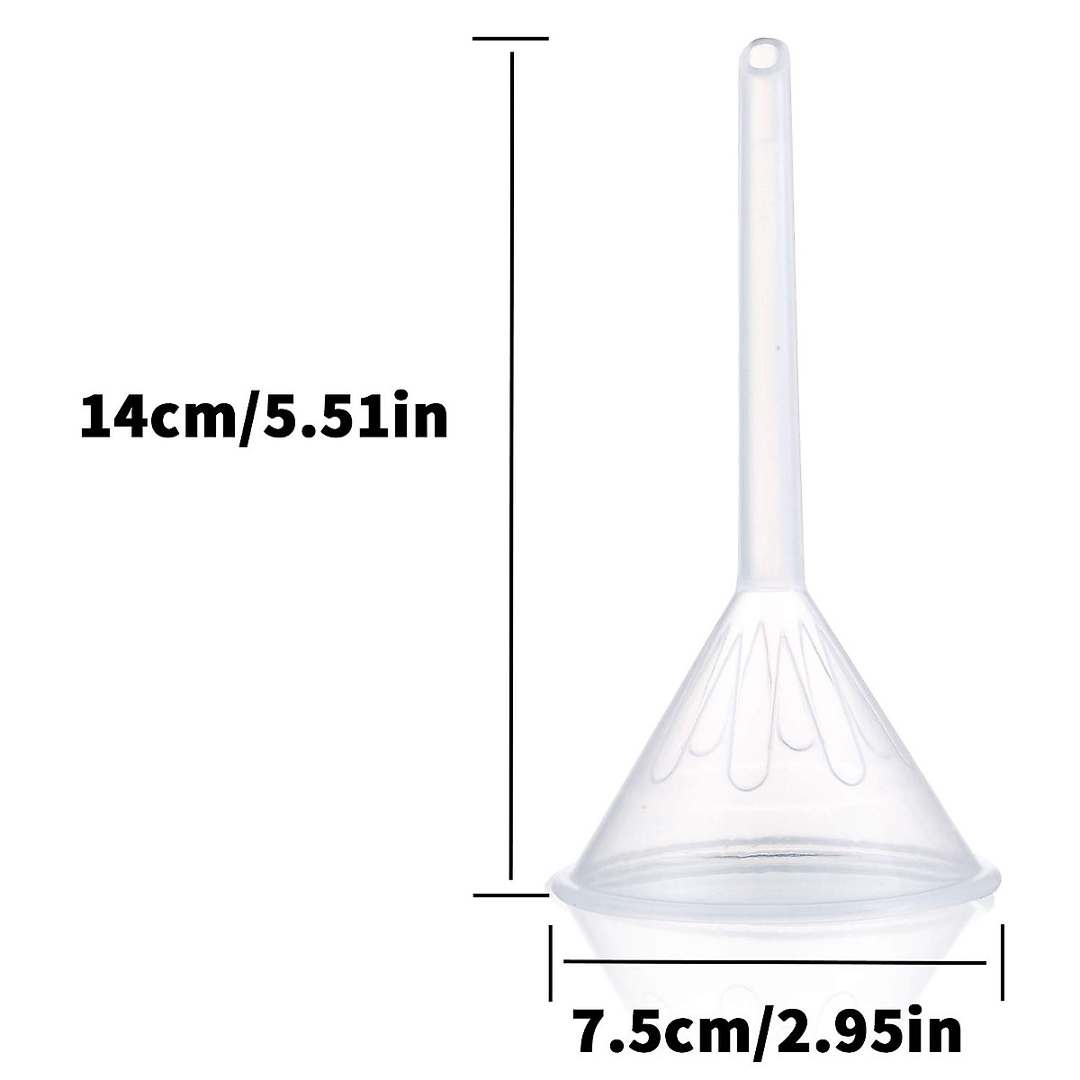 Young4us Plastic Funnel Set, 3 Pcs Lab PP Funnels, 100mm x 2, 75mm x 2, 50mm x 2 (Pack of 3)