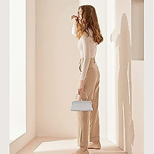 Silver Clutch Purse Rhinestone Clutch Evening Formal Crystal Bag Wedding Purse Party Bridal Handbags for Women (silver)