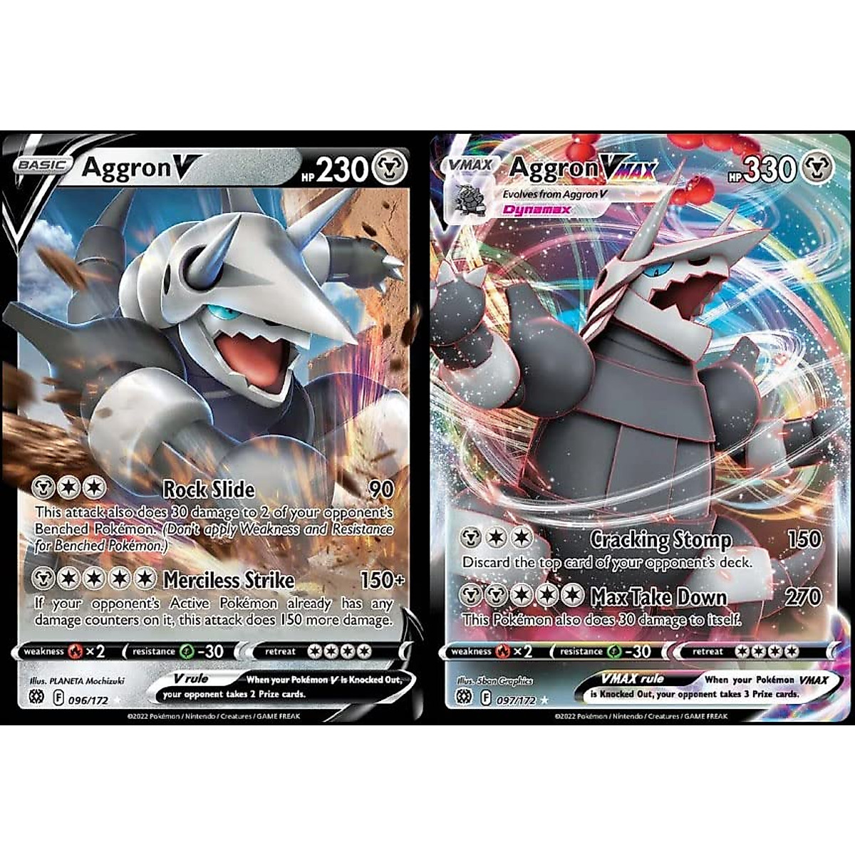 Aggron V & Vmax 097/172 Brilliant Stars - Ultra Rare Pokemon Card Lot