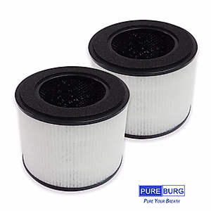 PUREBURG Replacement True HEPA Filters Compatible with Clarifion AerClear AS-AC207701-01 Air Purifier,4-Stage Filtration Activated carbon 2-in-1 Air Clean Dust VOCs,2-Pack
