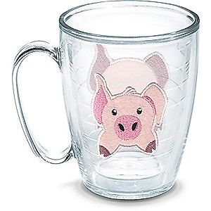Tervis Front & Back Pig Made in USA Double Walled Insulated Tumbler Travel Cup Keeps Drinks Cold & Hot, 16oz Mug - No Lid, Clear