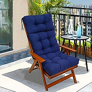 High Back Chair Cushion 52 Inch, Deep Seat Patio Seat and Back Cushion, Non-Slip Rocking Chair Cushion, High Back Patio Garden Lounger Chair Cushions (Navy Blue, 52x22 in)