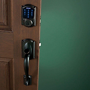 SCHLAGE FE469NX ACC 716 CAM Right Hand Touchscreen Deadbolt with Alarm, Aged Bronze