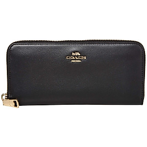 COACH Boxed Slim Accordion Zip Wallet Black/Gold One Size