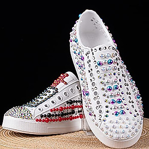 4000PCS Flatback Rhinestones and Half Round Pearls Kit #1, Multi Size Glass Clear & AB Crystals, Plastic Flat Back White AB & Beige AB Dome Bead with Pickup Pencil and Tweezer for Nail Art