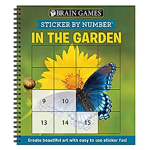 Brain Games - Sticker by Number: In the Garden (Easy - Square Stickers): Create Beautiful Art With Easy to Use Sticker Fun!