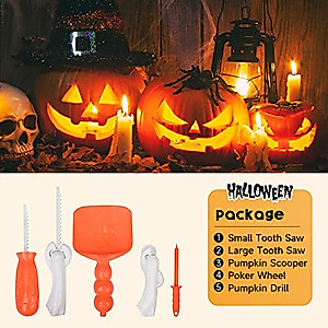 Kalafun Halloween Pumpkin Carving Kit - Halloween Pumpkin Carving Tools Heavy Duty Pumpkin Carving Set for Kids