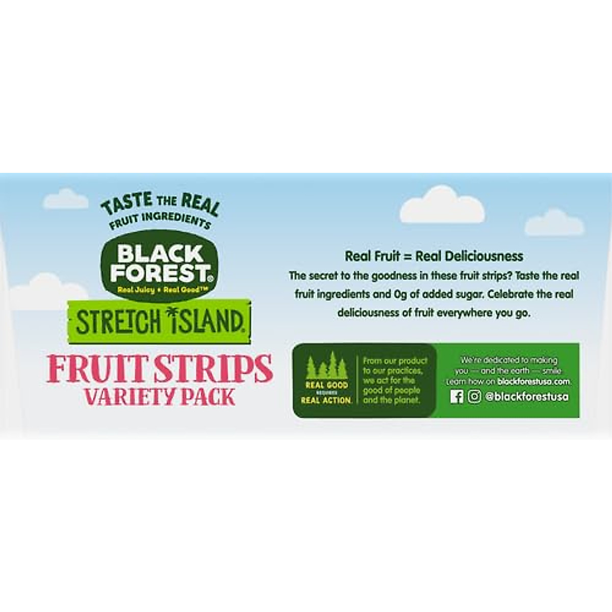Stretch Island Black Forest Fruit Strips, Variety Pack, Cherry, Apple, Raspberry, Grape, Strawberry, Apricot, 0.5ounce Strips (Pack of 48)
