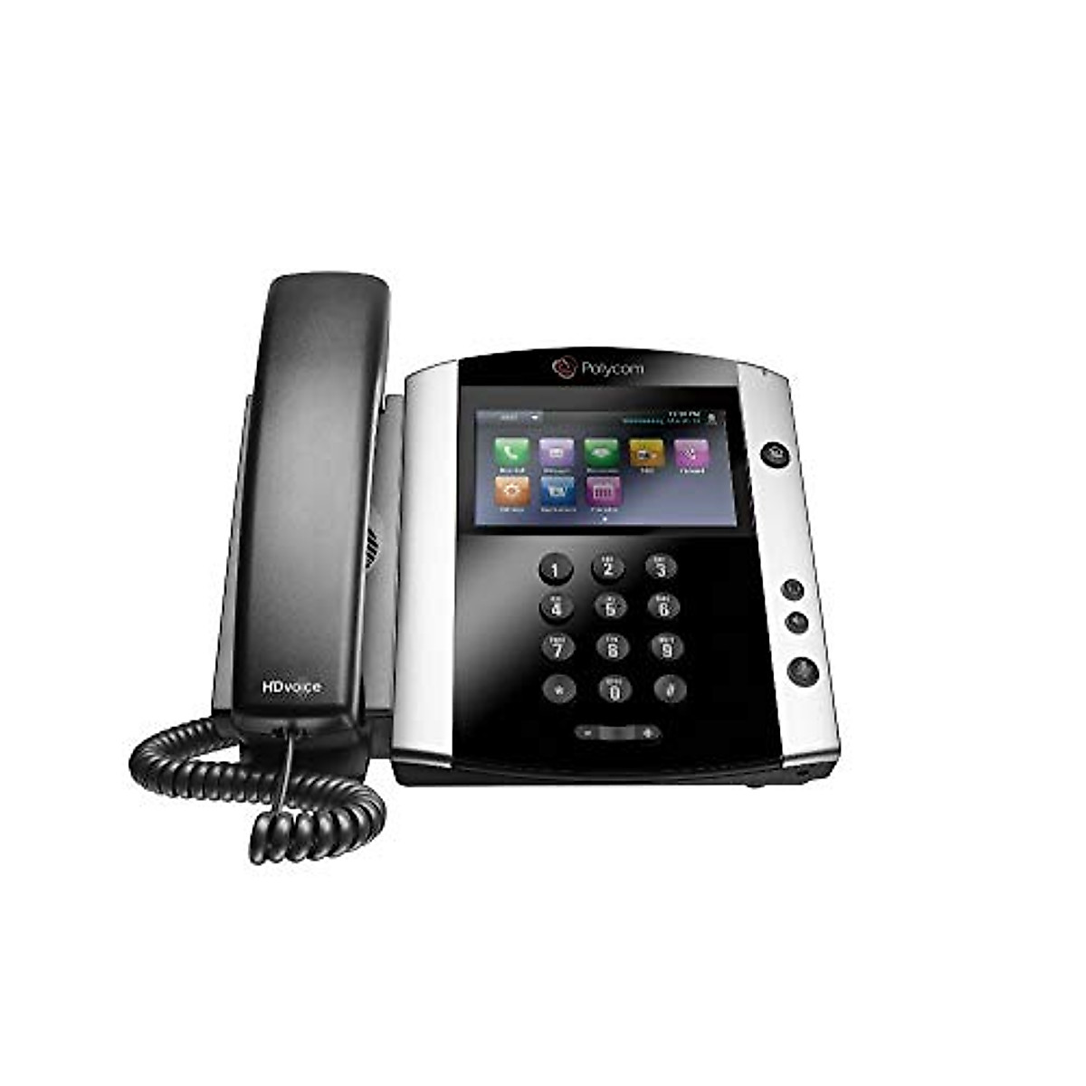 Polycom VVX500 Skype Business Media Phone - 2200-44500-019 (3.5” Touchscreen, 12-line PoE, Power Adapter Not Included) (Renewed)