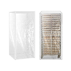 QWORK Bun Pan Rack Cover with Zippers, Clear Plastic Sheet Pan Rack Cover, 28" L x 23" W x 61" H, 20-Tier