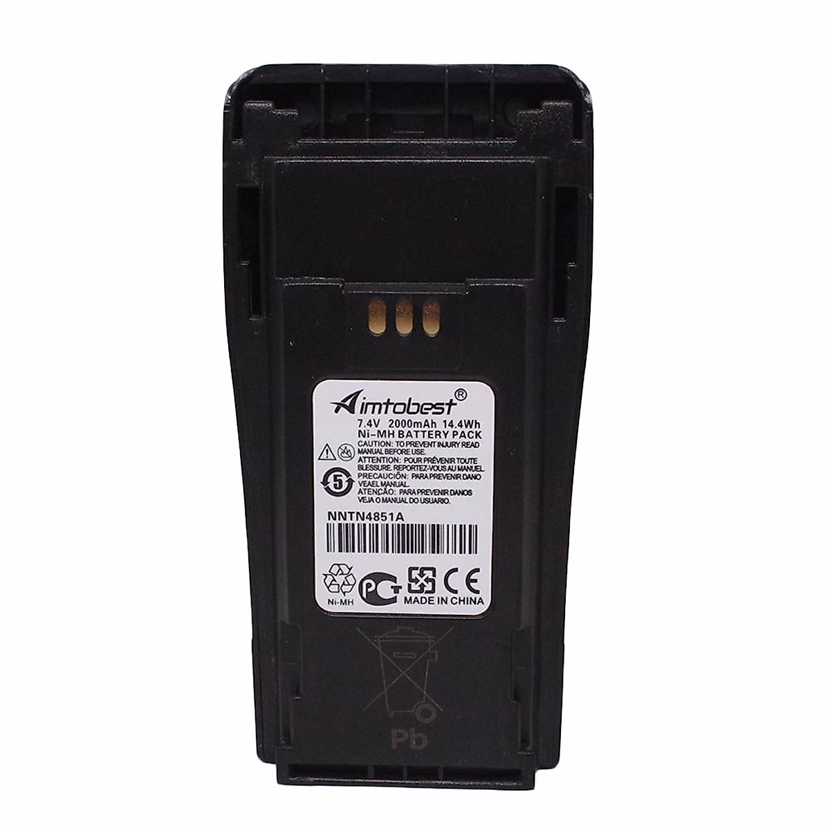 Aimtobest NNTN4851A NNTN4851 2000mAh Ni-MH Battery Compatible for Motorola Radio EP450 CP200 CP200D PR400 CP040 CP140 CP150 CP340 CP360 NNTN4496 NNTN4497 NTN4497CR