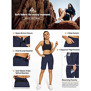 Cycorld Women's-Mountain-Bike-Shorts, Cycling Padded Biking Shorts with Pocket(Navy, Medium)