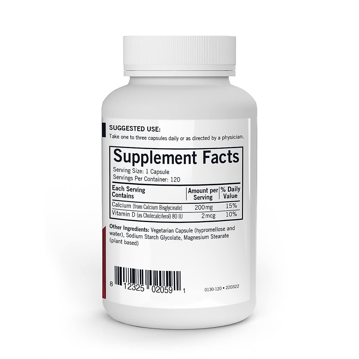 Kirkman's purest Calcium 200 mg - Hypoallergenic 120 Vegetarian Capsules - Gluten and Casein Free -Tested for More Than 950 Environmental contaminants