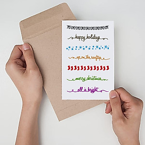 Christmas Snowflake Clear Stamps for Card Making and Journaling, Xmas Socking Silicone Stamps Merry Christmas Words Rubber Stamps for Scrapbooking DIY Cards Album Crafts Supplies