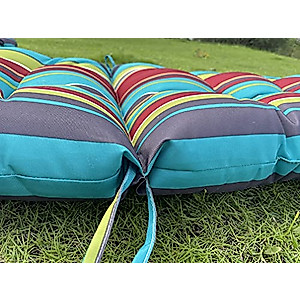 Enipate Weather Resistant Adirondack Chair Cushions High Back Indoor Outdoor Patio Tufted Lounge Cushion Seat Pads (Striped Color)