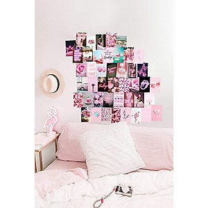 Pink Wall Collage Kit Aesthetic Pictures, Bedroom Decor for Teen Girls, Wall Collage Kit, Collage Kit for Wall Aesthetic, VSCO Girls Bedroom Decor, Aesthetic Posters, Wall Collage, Collage Kit