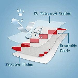 Woaboy Pack of 2 Lucky Outdoor Waterproof Throw Pillow Covers Decorative Rhombus Rectangle Pattern Print Pillowcases Modern Geometric Solid Cushion Sham for Patio Garden Sofa Couch 18x18 Inch red