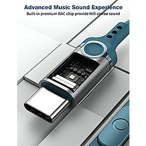 USB C Headphone for Samsung S23 Ultra 5G Z Flip 5 Fold 4,Type C Earphone Magnetic Earbuds Digital DAC Wired Earphone Microphone for Android Galaxy S22 S21 FE A54 A53 Google Pixel 7 Pro 7A 6A Lake Blue