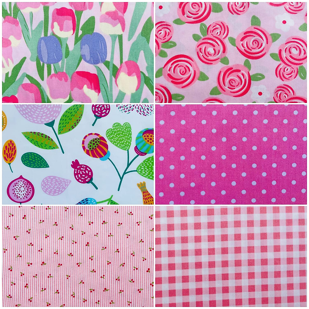 Pink Charm Packs for Quilting 5 inch, Rose Fabric Precut Quilting Fabric Squares 5x5 for Baby Girls 100% Cotton Fabric for Sewing DIY Patchwork (42Pcs)