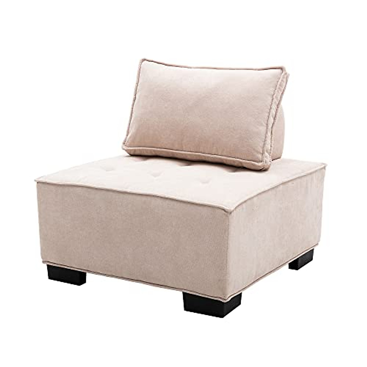 voqoomkl Single Sofa Chair, Accent Chairs, Lounge Floor Couch Foam Bed Chair for Living Room Bedroom, Lazy Chair with Pillow, Beige