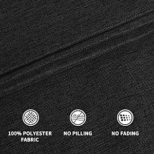 Detiblue Kitchen Counter Barstool Cushions Set of 2, 14"x14" Dinning Chair Cushions with Ties, Tufted Bar Stool Cushions for Indoor Dining Chair, Kitchen Stools, Barstools - Black