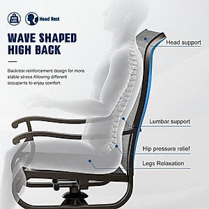 UDPATIO Patio Swivel Dining Chairs Set of 4, Outdoor Swivel Chairs High Back with All Weather Textilene Metal Rocking Frame for Lawn Garden Backyard, Dark Gray