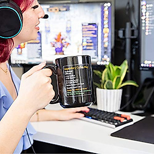 MMO Mug - Legendary Coffee Mug Level 110 - Large Ceramic Black Coffee Mug 15oz - Gaming, Gamer Cup