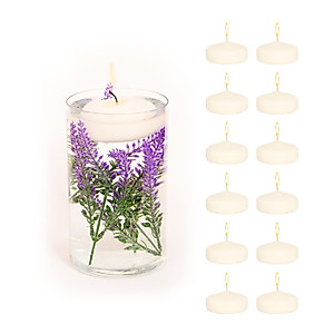 TB Decoration Scented Floating Candles 3 Inch for Centerpieces Water Candles Vanilla scented Set of 12 for Wedding Outdoor Events |Up to 11 Hour| Pool Romantic Dinner Party ceremony (Vanilla)